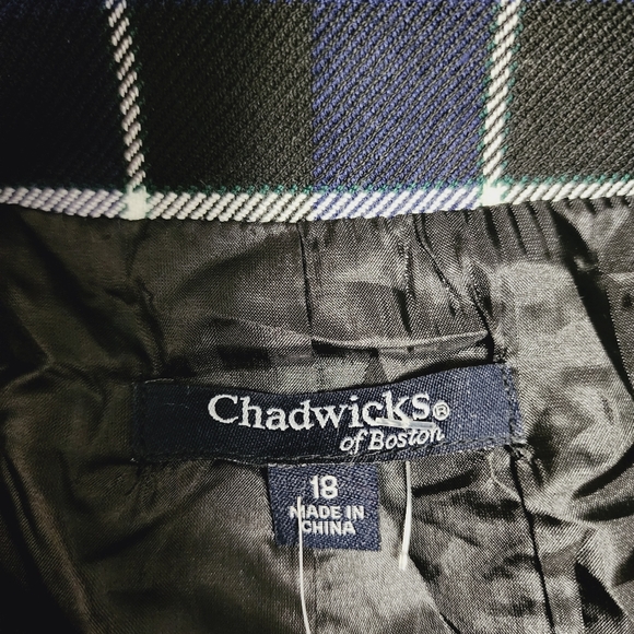 Chadwicks | Tops | Chadwicks Blue Green Plaid Waistcoat Vest Size 8 ...